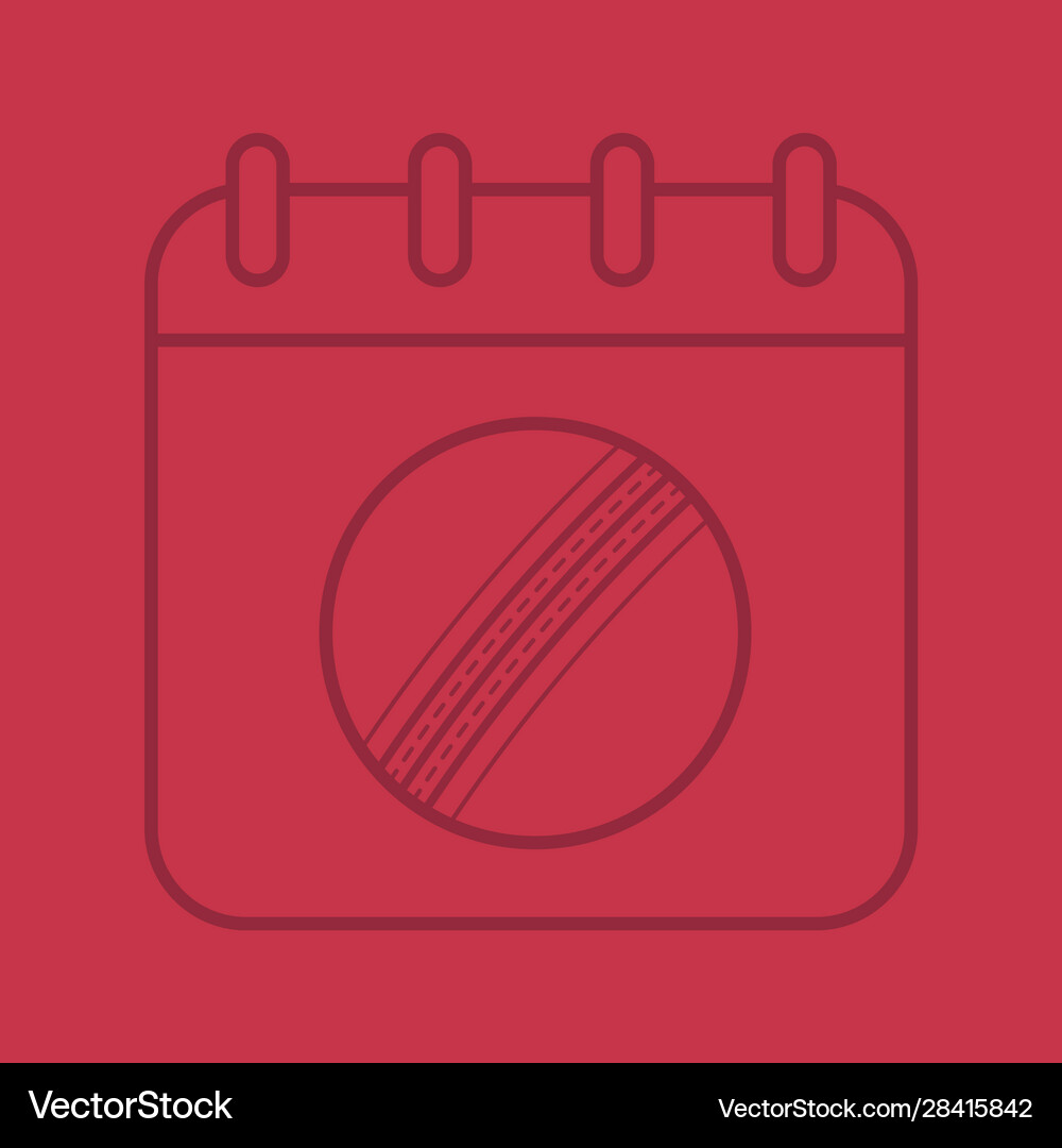Cricket championship date color linear icon Vector Image
