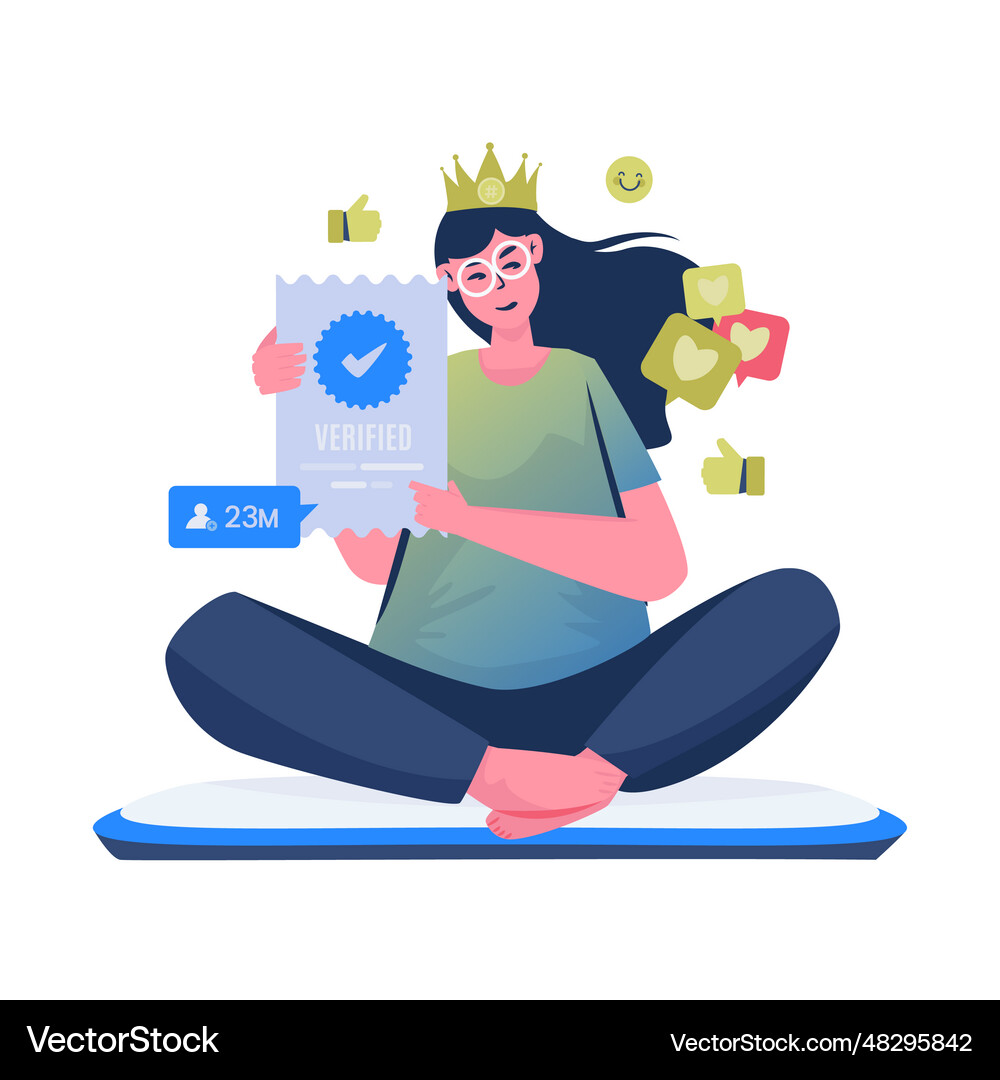 Get verified marks on social media account Vector Image