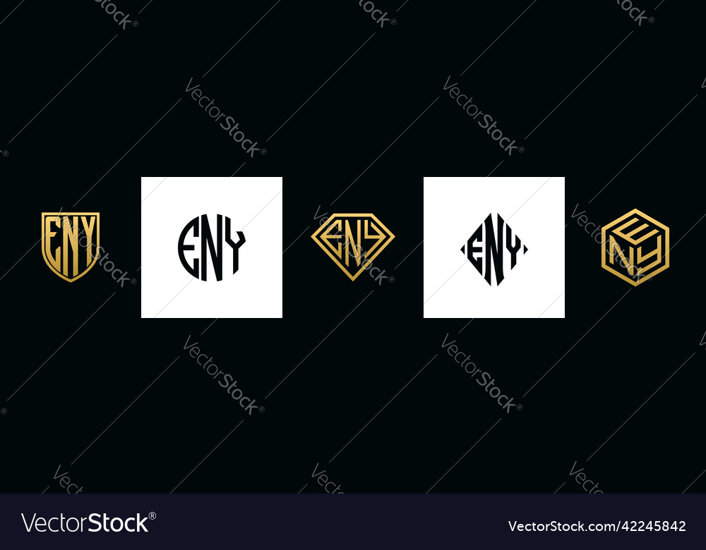 Initial letters eny logo designs bundle Royalty Free Vector