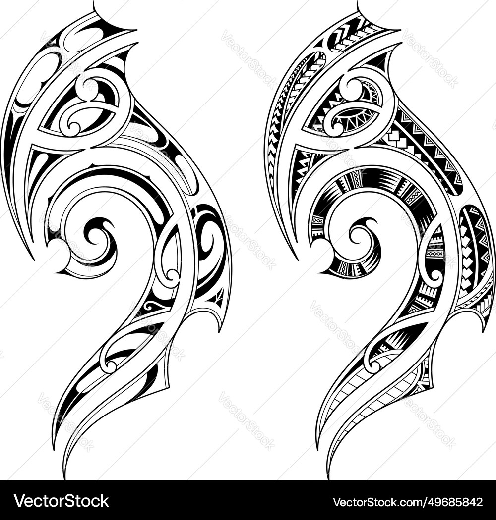 Polynesian style tattoo design isolated on white Vector Image
