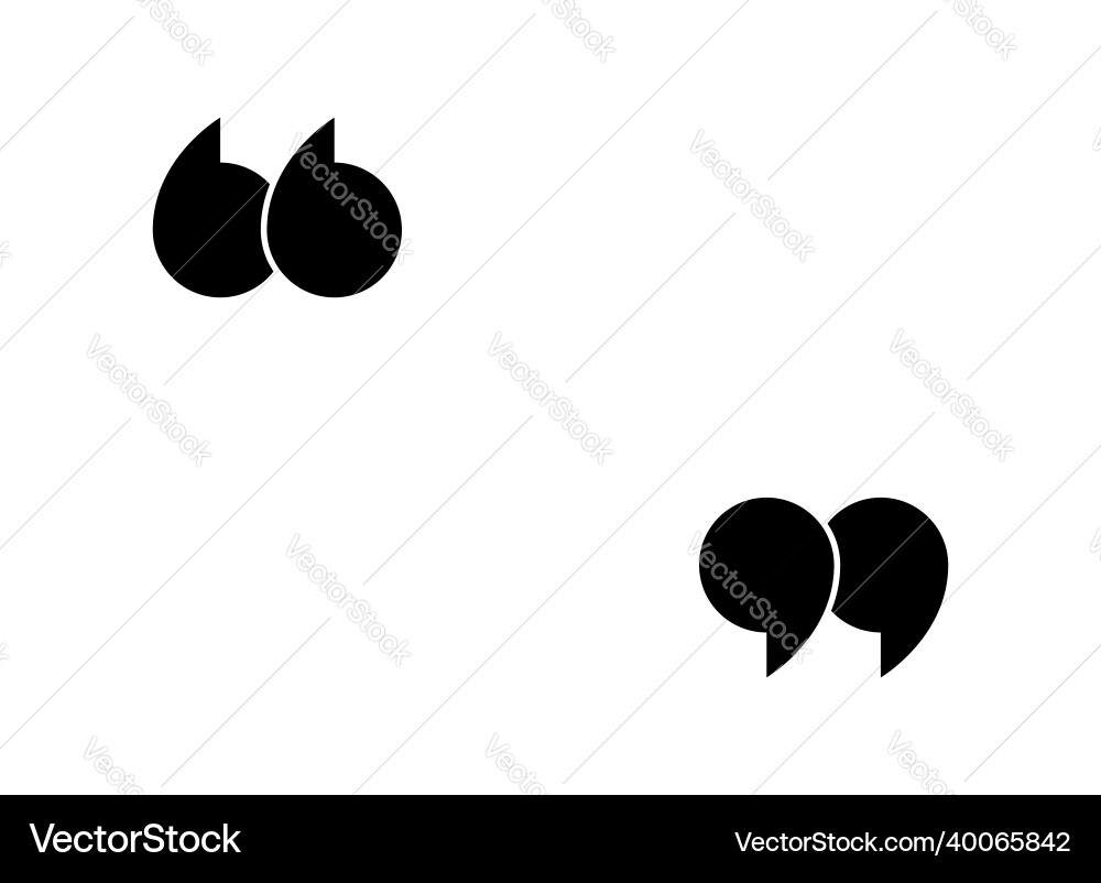 Quote icon mark for quotation speech and citation Vector Image