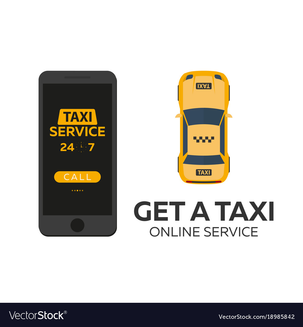 Taxi service mobile app for booking Royalty Free Vector