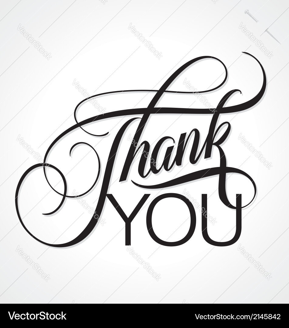 THANK YOU hand lettering Royalty Free Vector Image