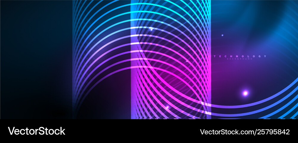 Trendy neon blue abstract design with waves Vector Image