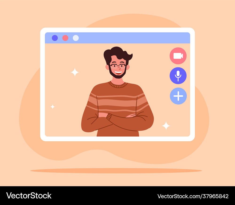 Working from home collective virtual meeting Vector Image