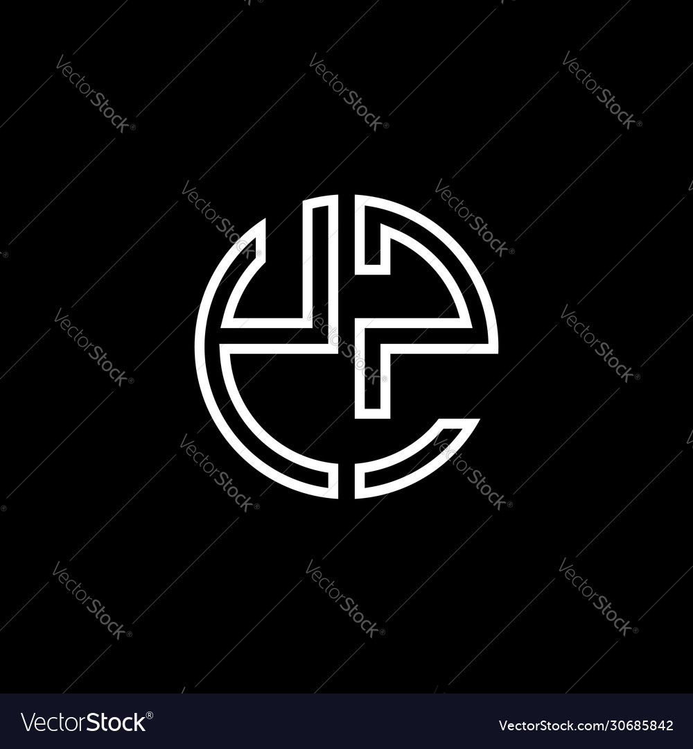 Yz monogram logo circle ribbon style outline Vector Image