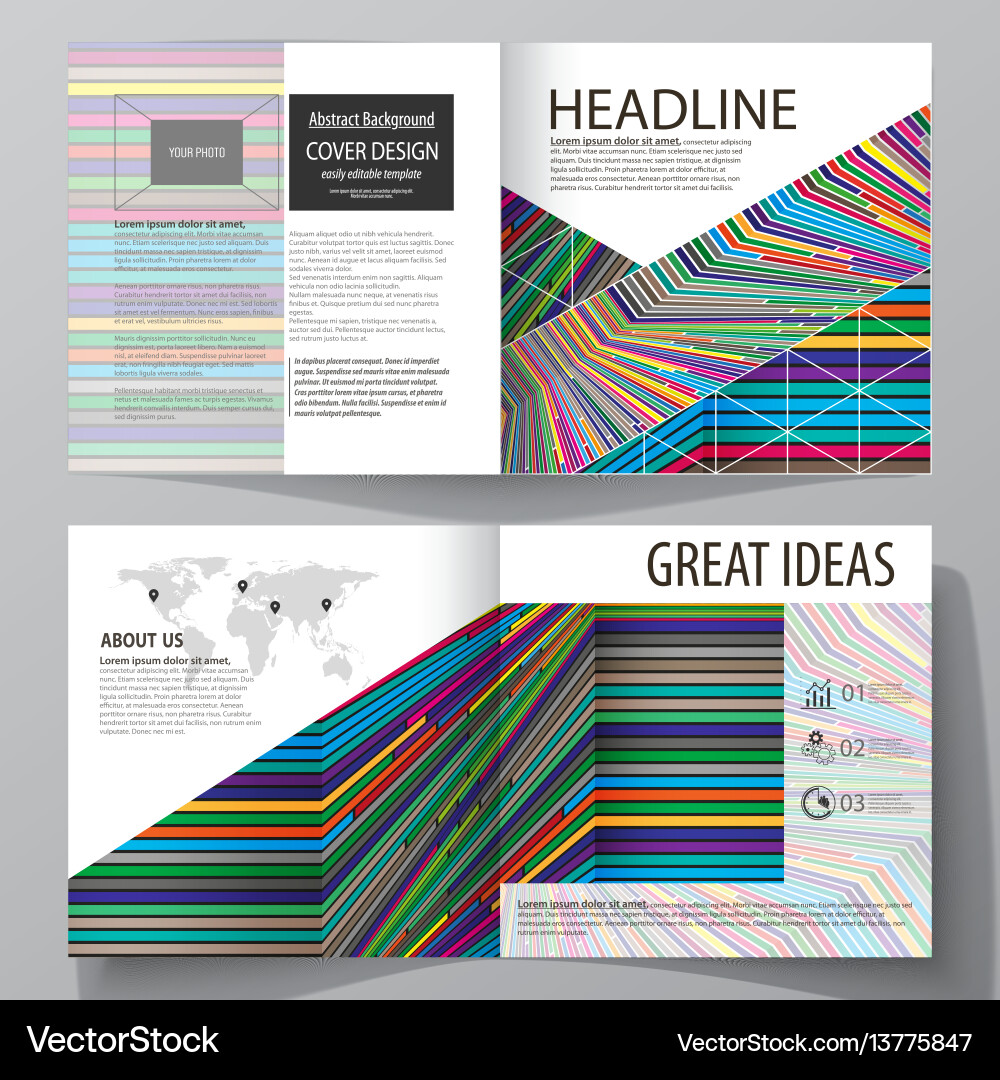 Business templates for square design bi fold Vector Image