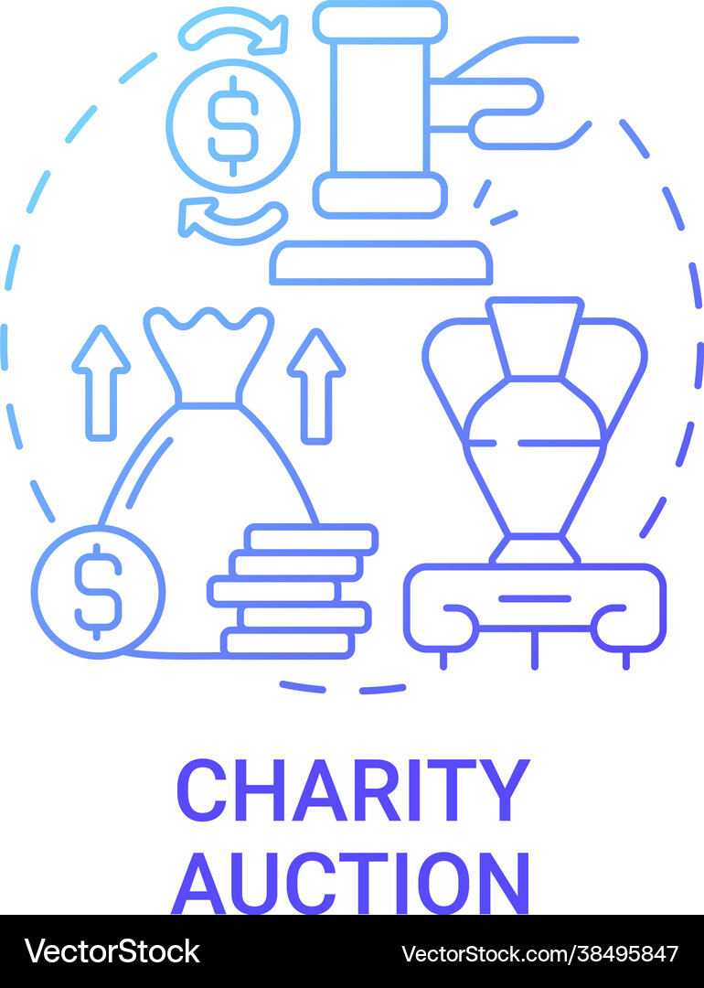 Charity auction concept icon Royalty Free Vector Image