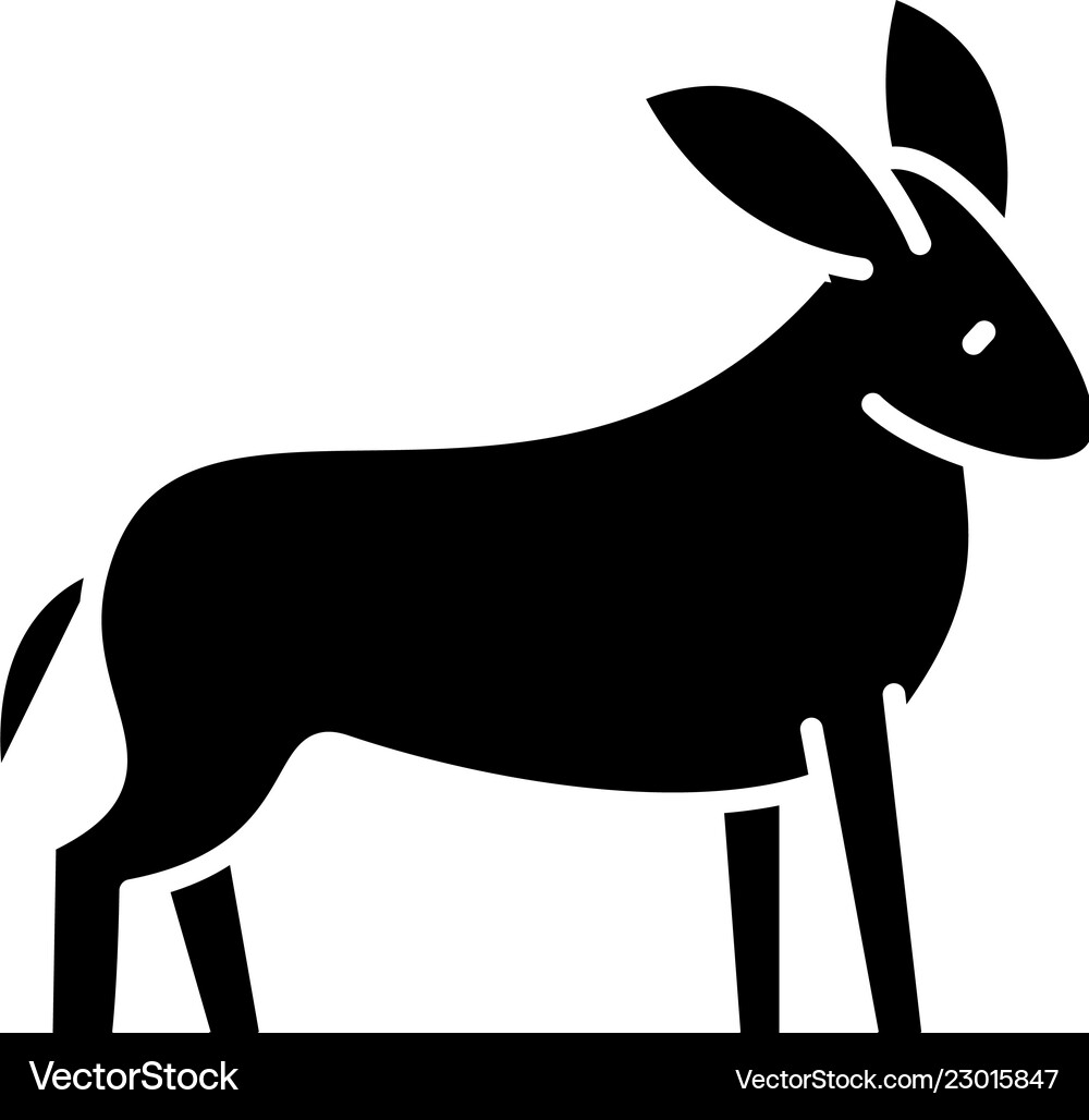 Donkey black icon sign on isolated Royalty Free Vector Image