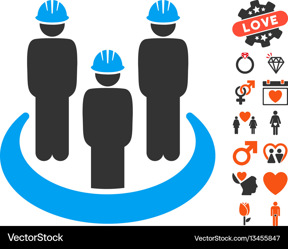 Engineer community icon with love bonus Royalty Free Vector
