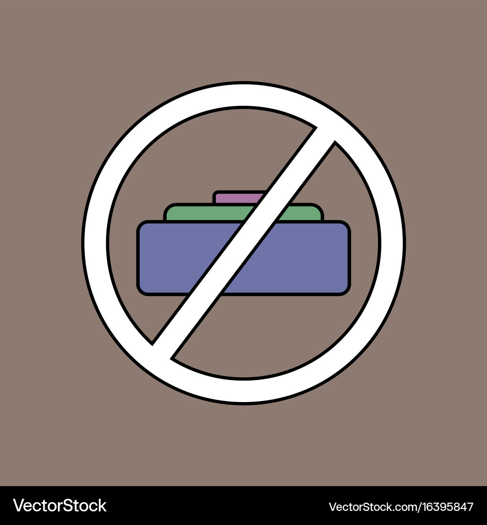 Flat icon design collection no mine sign Vector Image