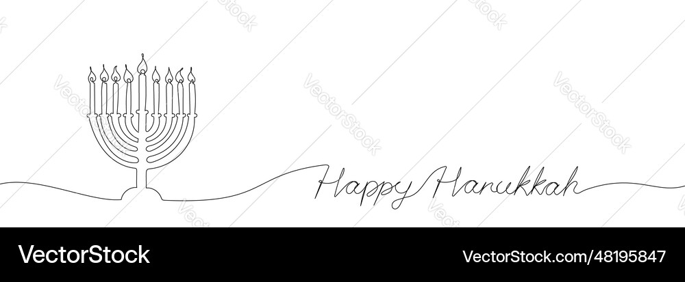 Hanukkah Menorah Line Art Royalty Free Vector Image