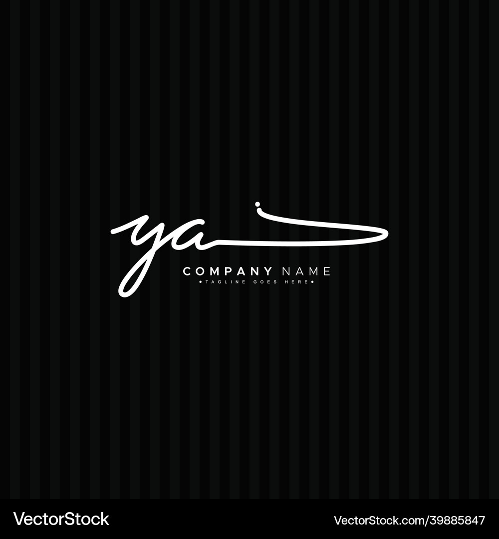 Initial letter ya logo - handwritten signature Vector Image
