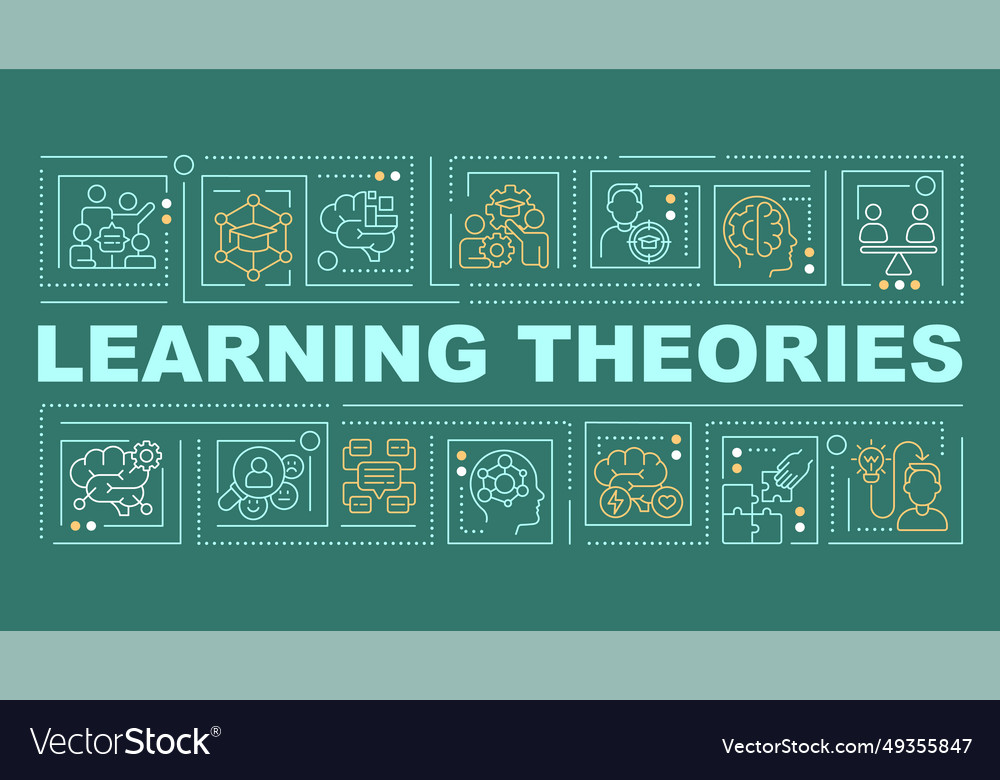 Learning Theories Text With Creative Thin Linear Vector Image