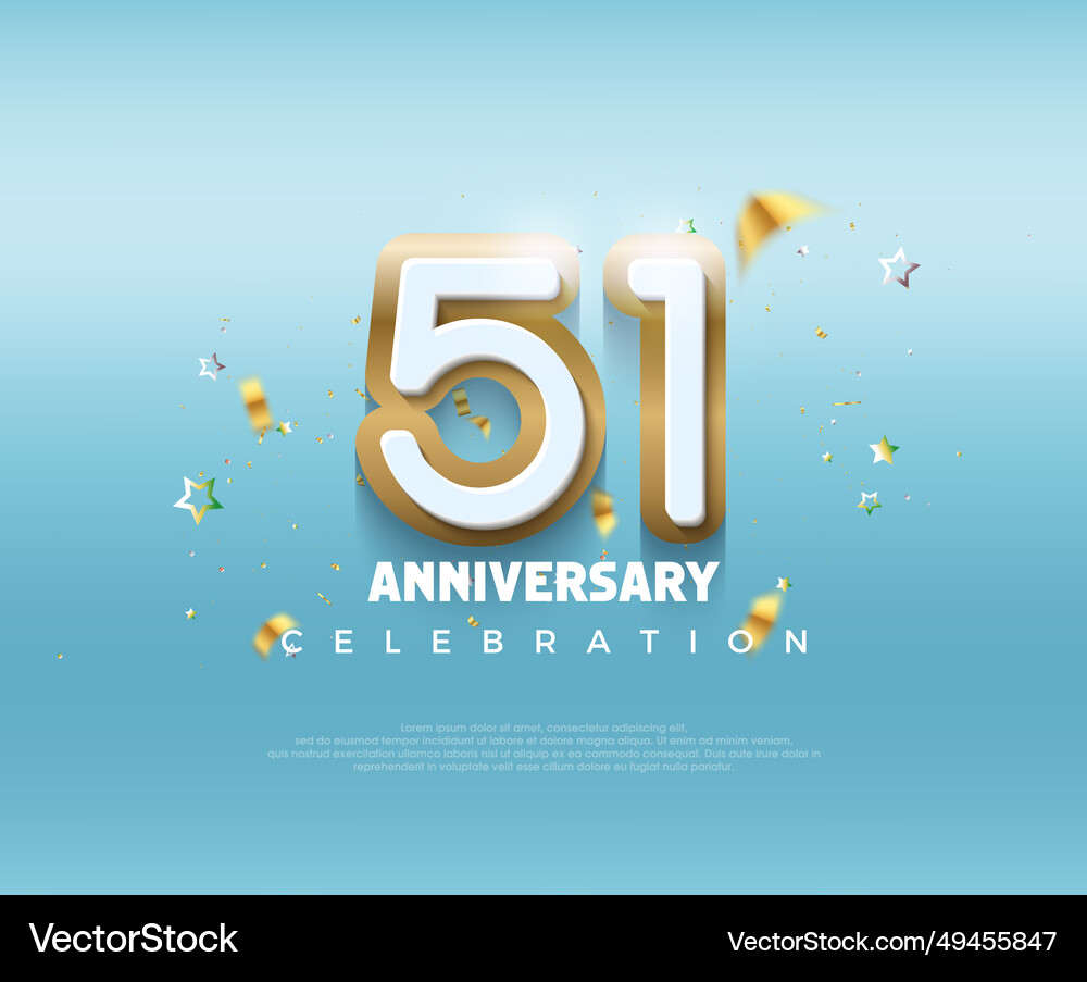Modern design for 51st anniversary celebration Vector Image