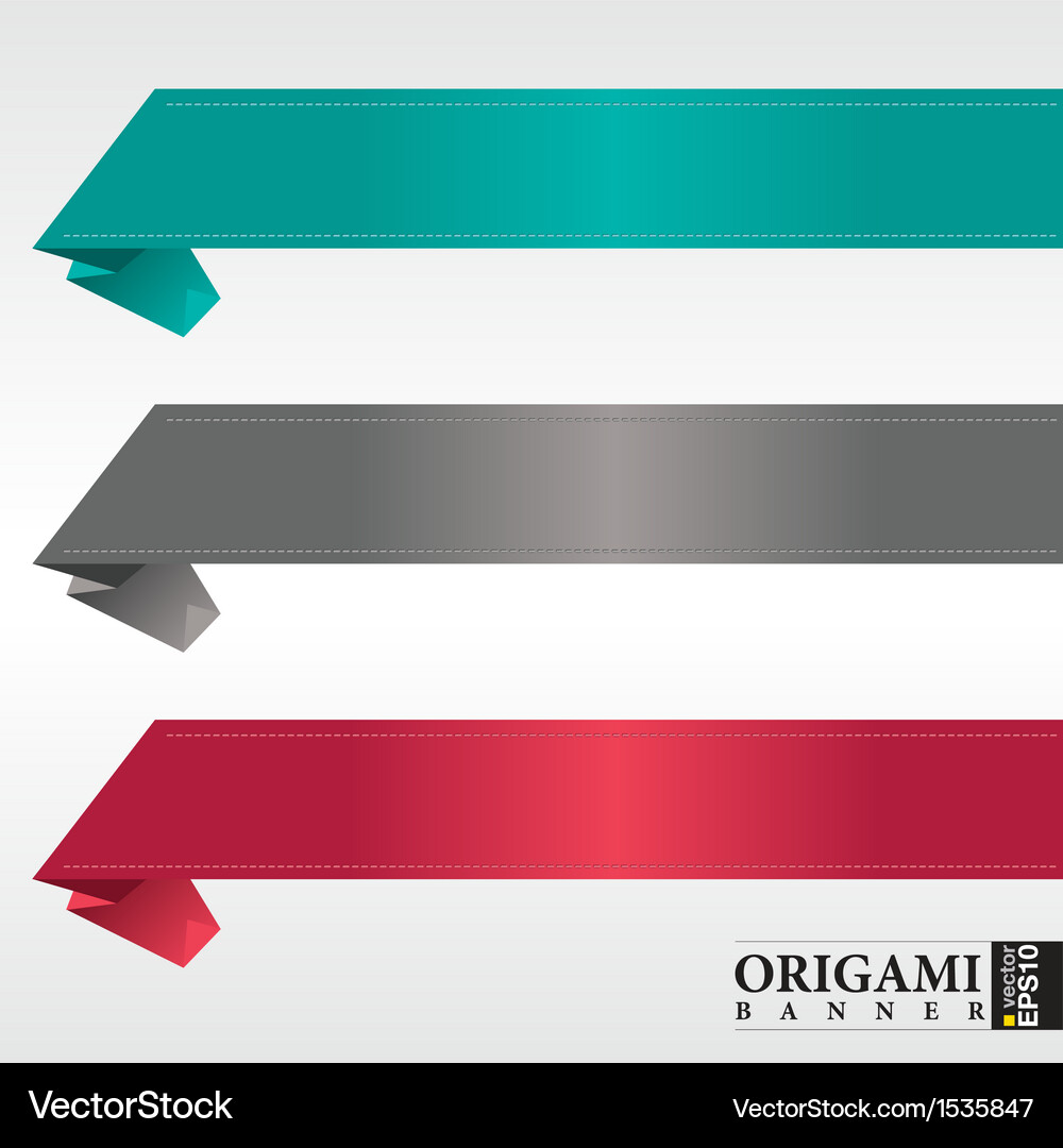 Origami ribbon banners Royalty Free Vector Image