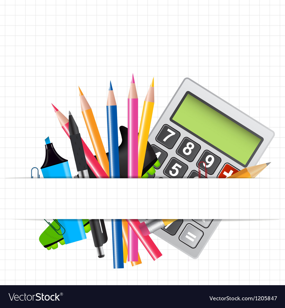 School theme background with different tools Vector Image