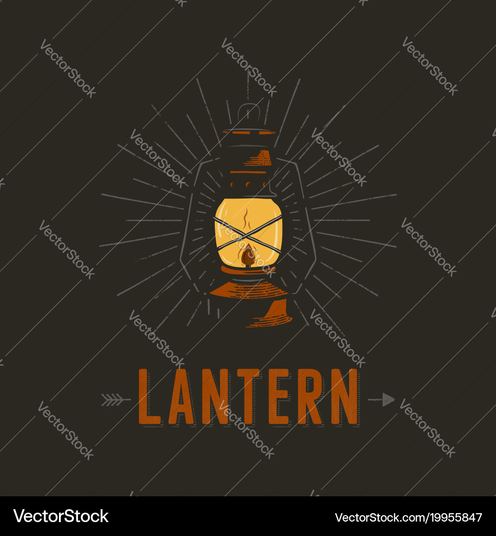 Vintage hand drawn lantern poster concept perfect Vector Image