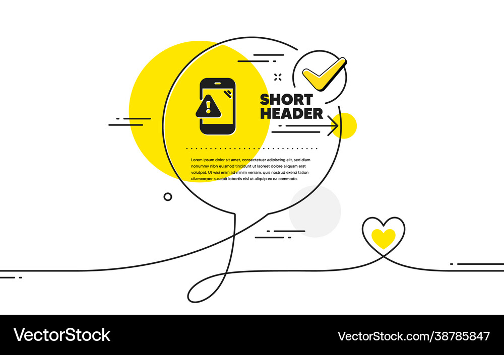 Warning message icon phone alert sign Royalty Free Vector
