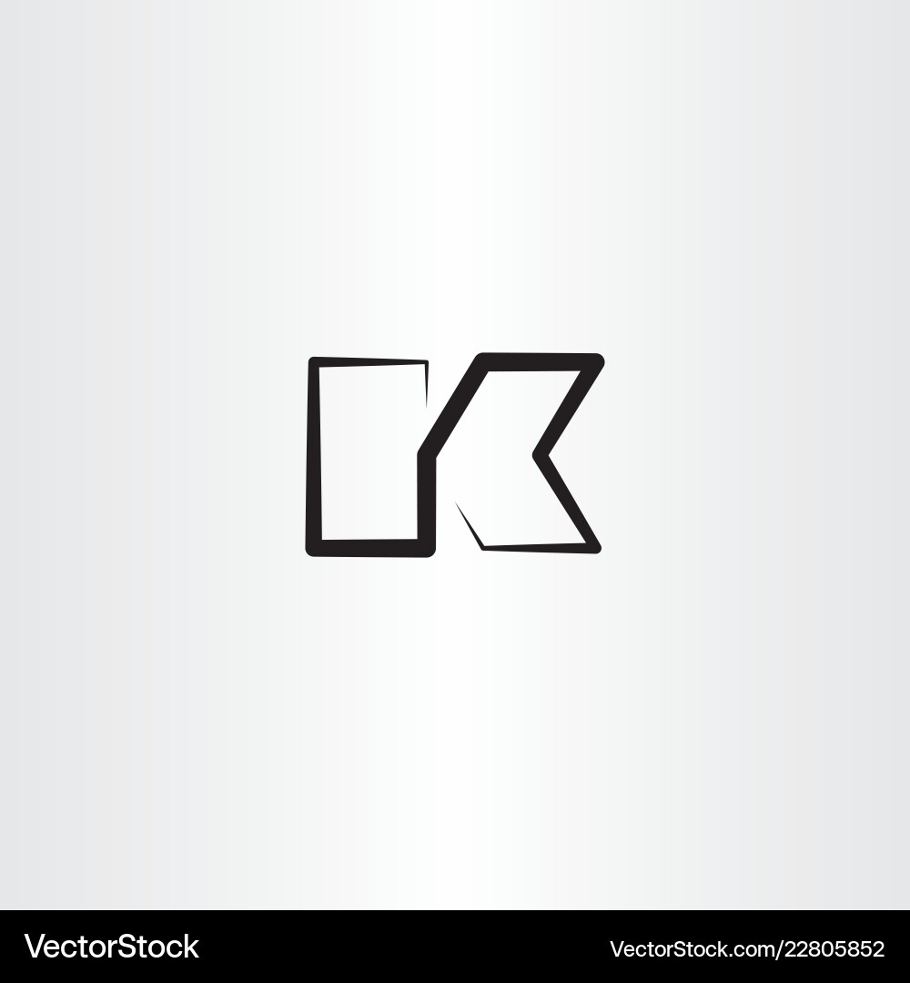 Black icon line letter k logo Royalty Free Vector Image