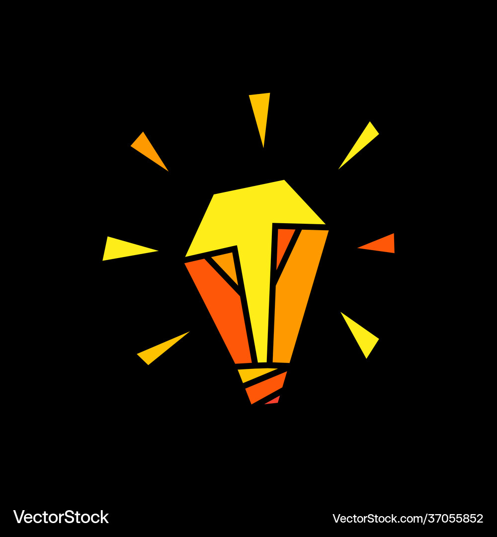 Bulb lamp idea think geometric polygonal logo icon