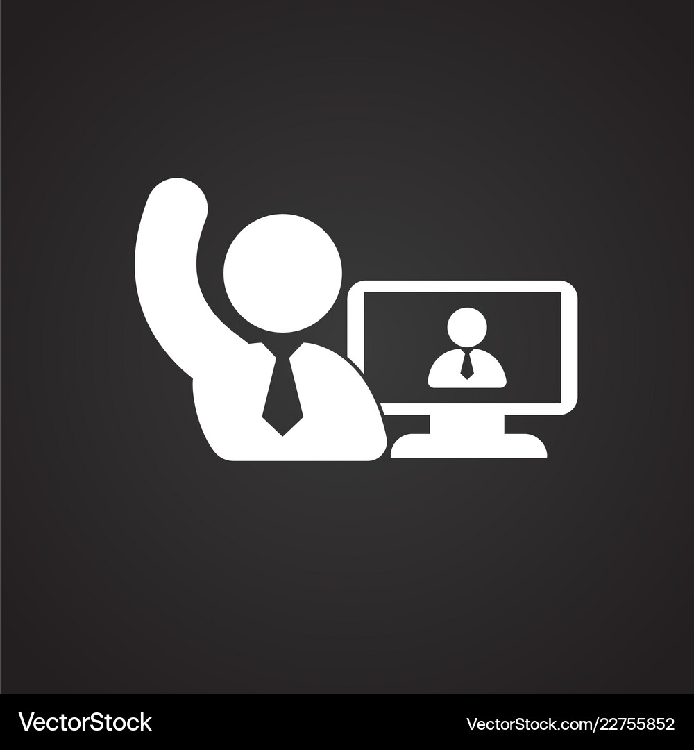 Business video call on black background Royalty Free Vector
