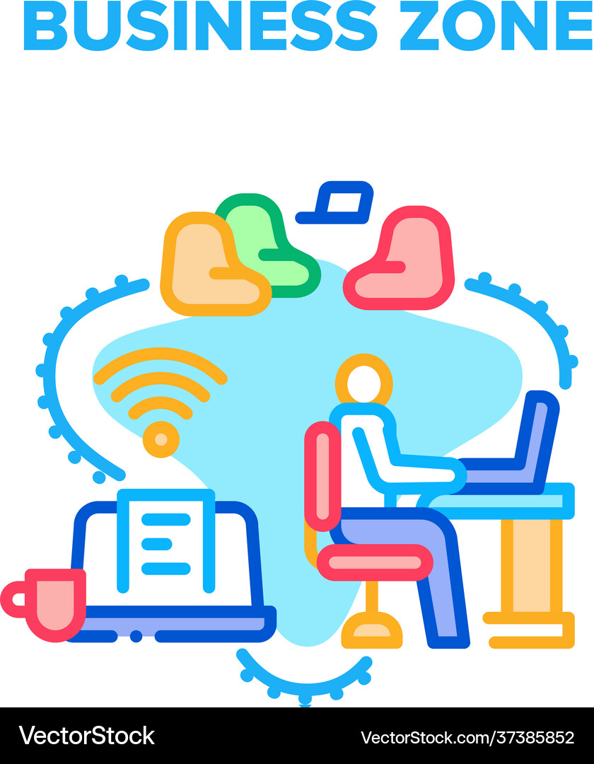 Business zone concept color Royalty Free Vector Image