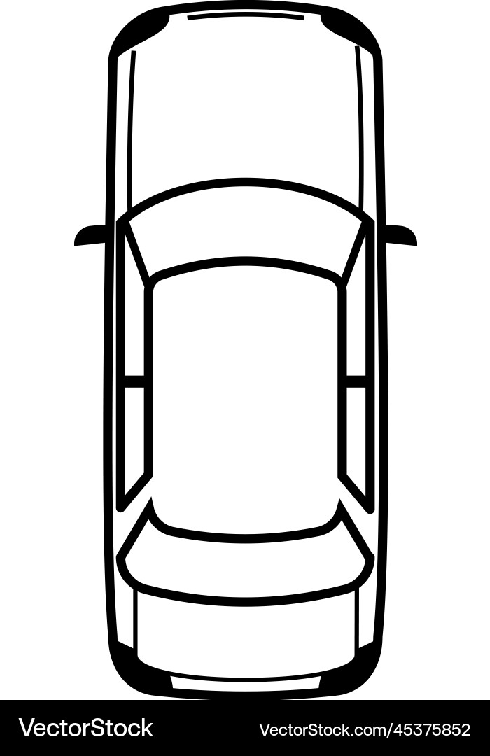 Car linear icon auto top view road transport Vector Image