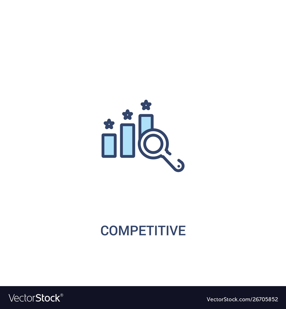 Competitive concept 2 colored icon simple line Vector Image