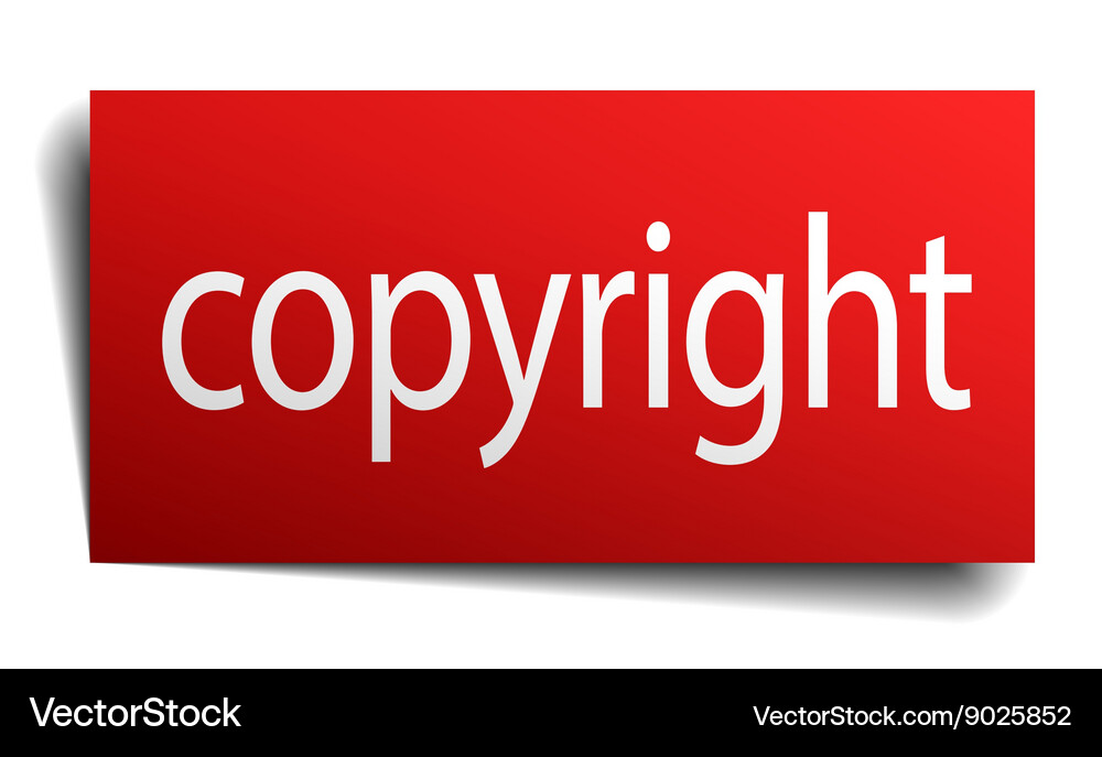 Copyright red paper sign isolated on white Vector Image
