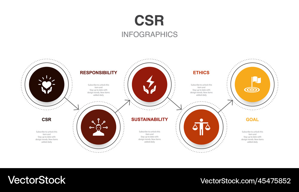 CSR & Sustainability Icons - Goal Template Vector Image