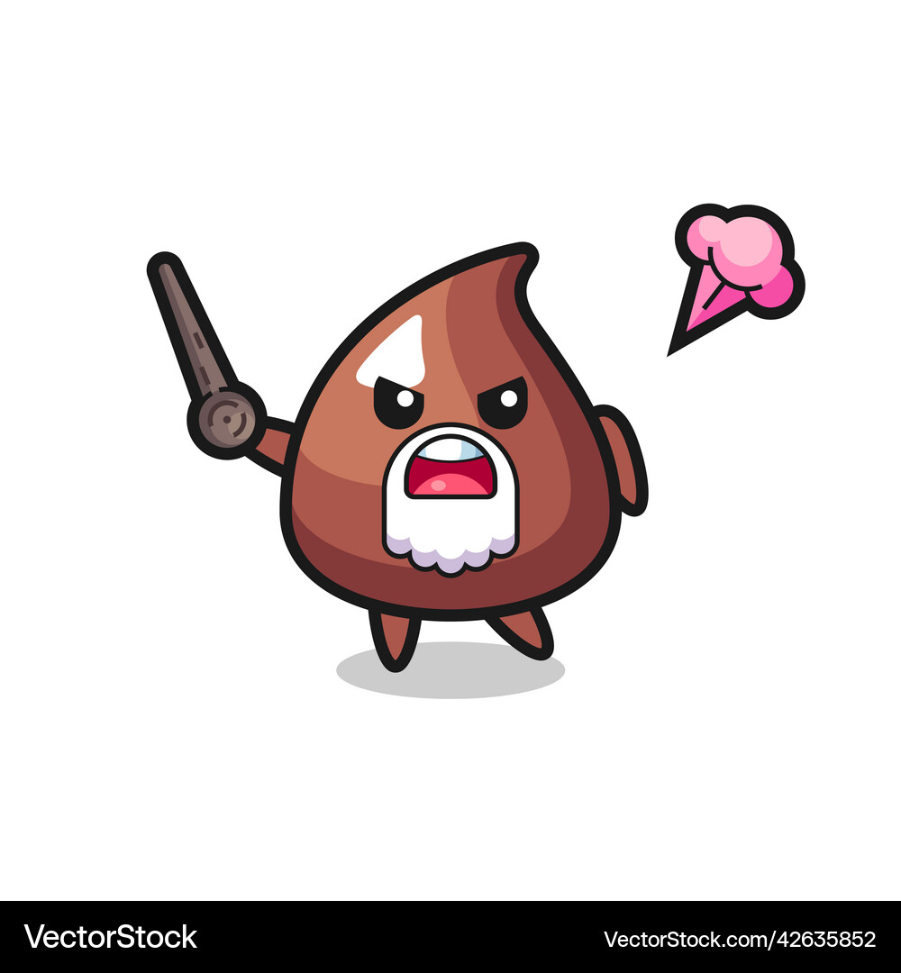 Cute choco chip grandpa is getting angry Vector Image