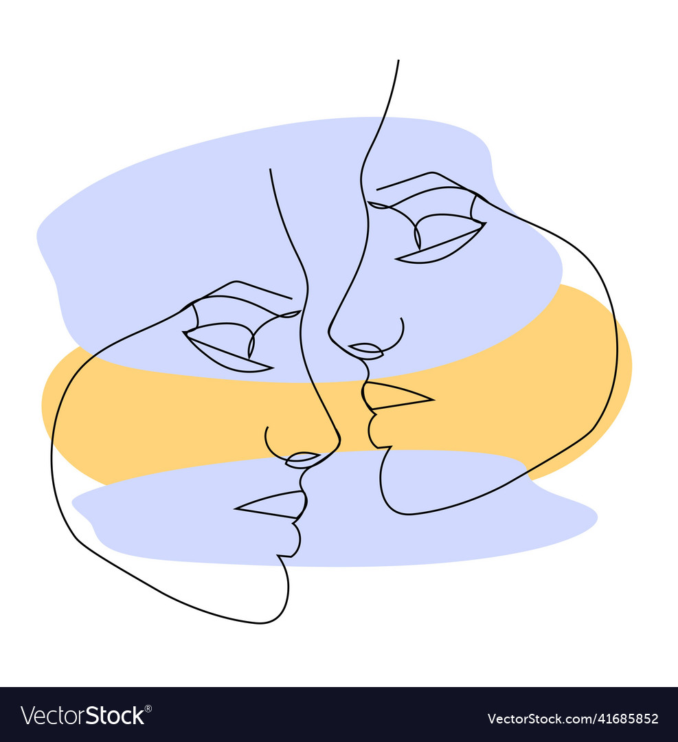 Face Line Art Royalty Free Vector Image Vectorstock