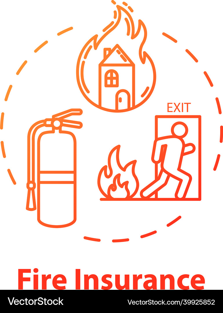 Fire insurance concept icon burning home Vector Image