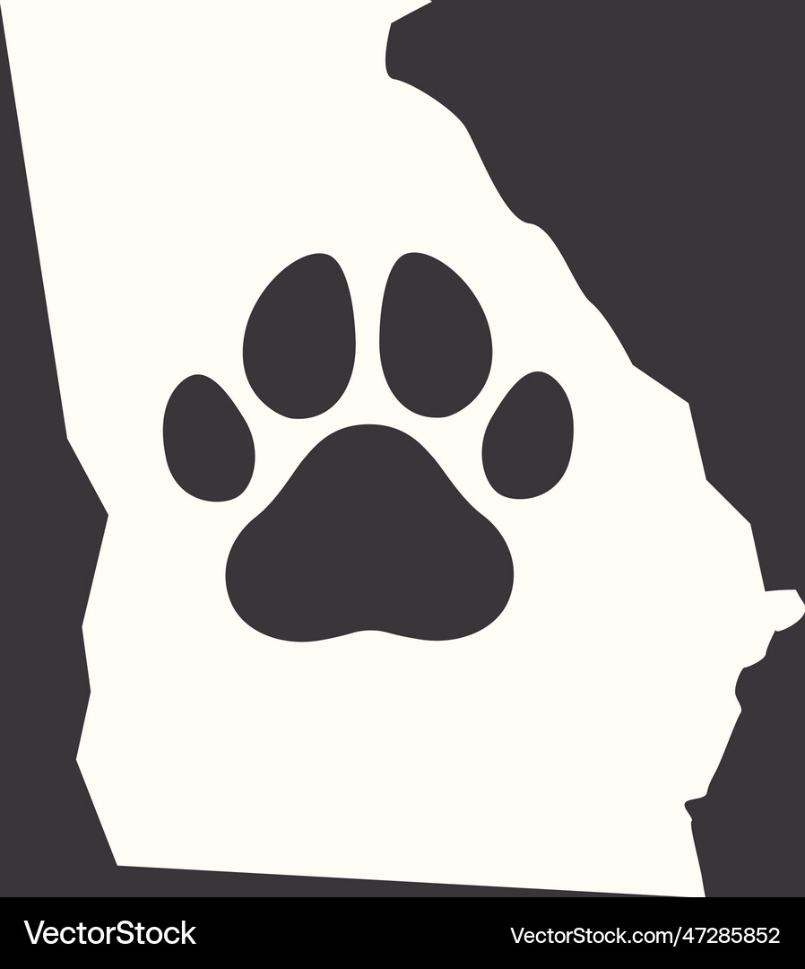 Georgia - dog paw Royalty Free Vector Image - VectorStock