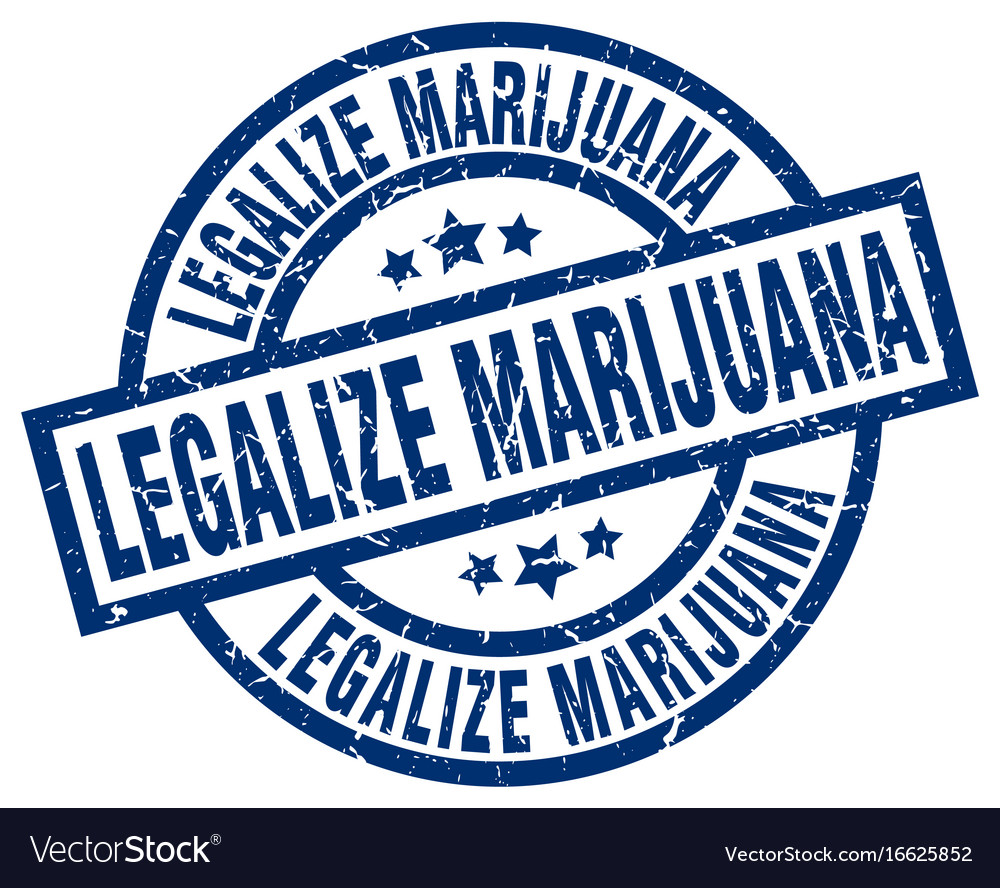 Legalize marijuana blue round grunge stamp Vector Image Legalize marijuana blue round grunge stamp Vector Image
