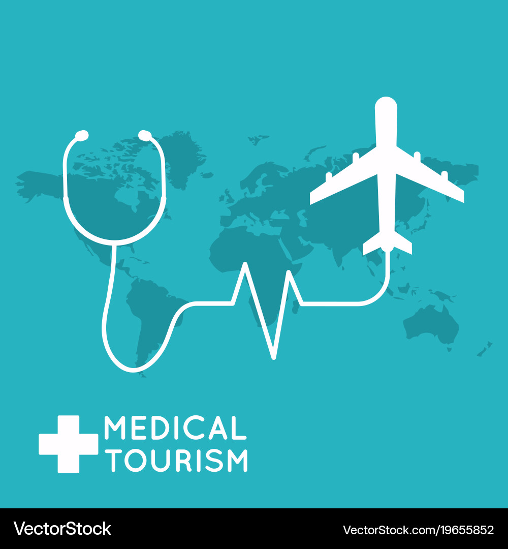 Medical tourism flat design modern Royalty Free Vector Image