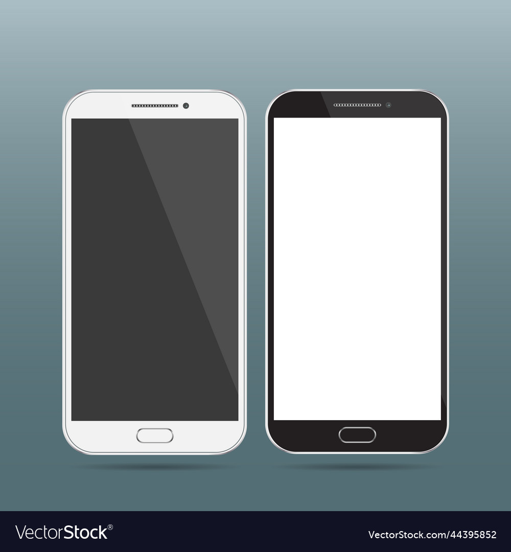 New realistic smartphones mockups with blank Vector Image