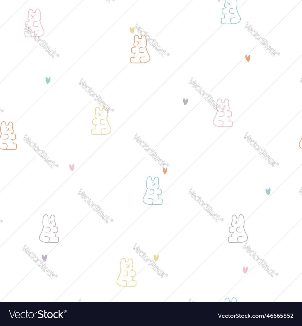 Seamless gummy bear repeat pattern background Vector Image