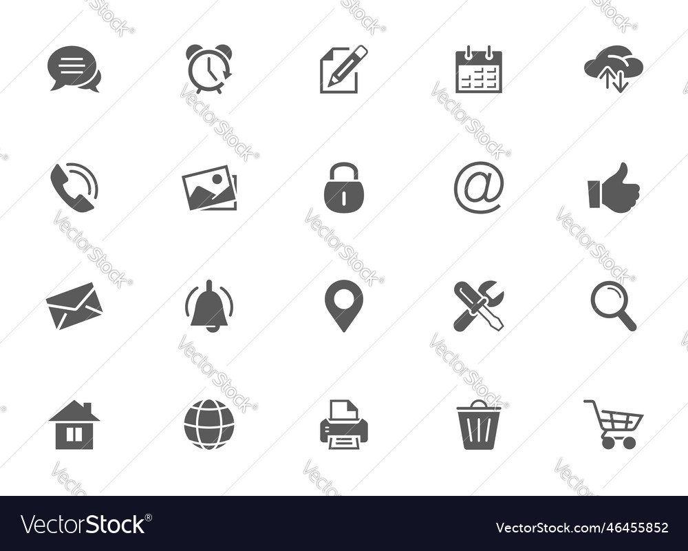 Simple black icons set Royalty Free Vector Image