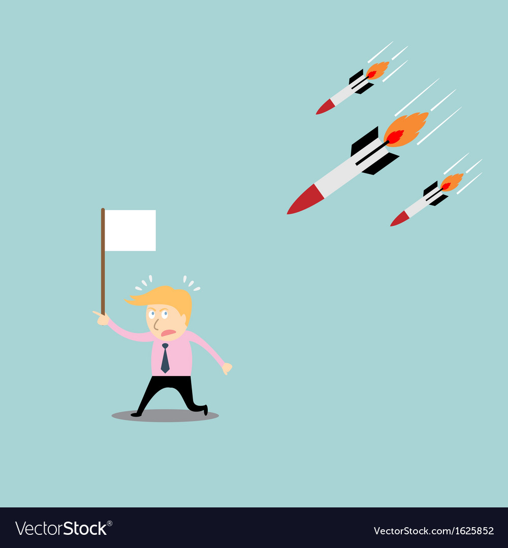 Surrender missile attack Royalty Free Vector Image