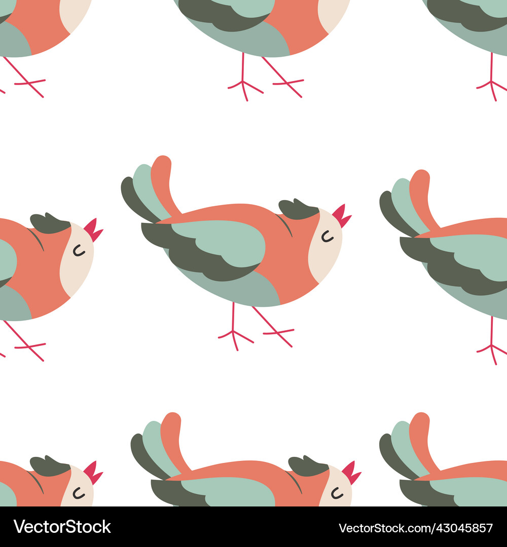 Colorful birds seamless pattern exotic birds Vector Image