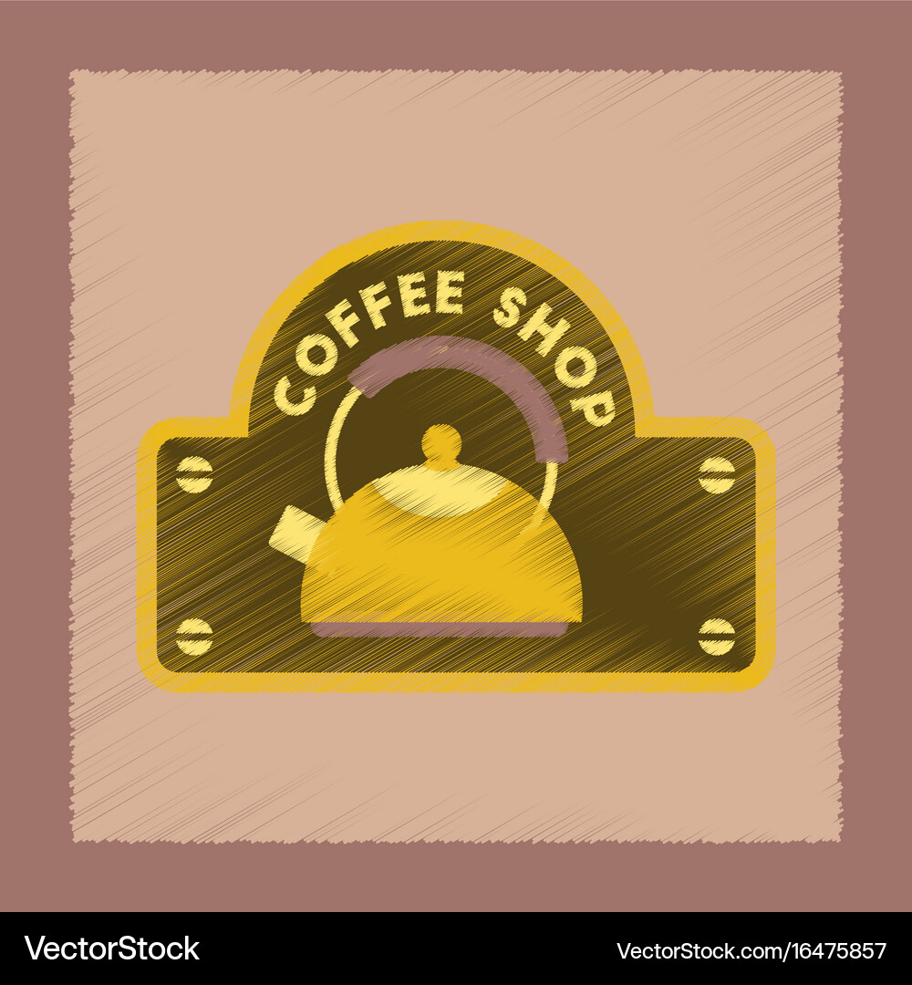 Flat shading style icon coffee shop logo Vector Image
