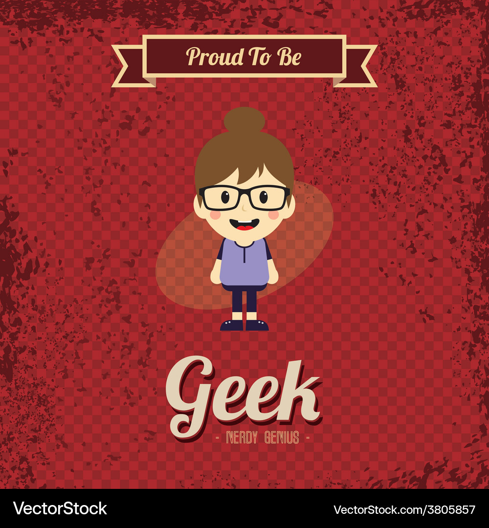 Genius geek retro cartoon Royalty Free Vector Image