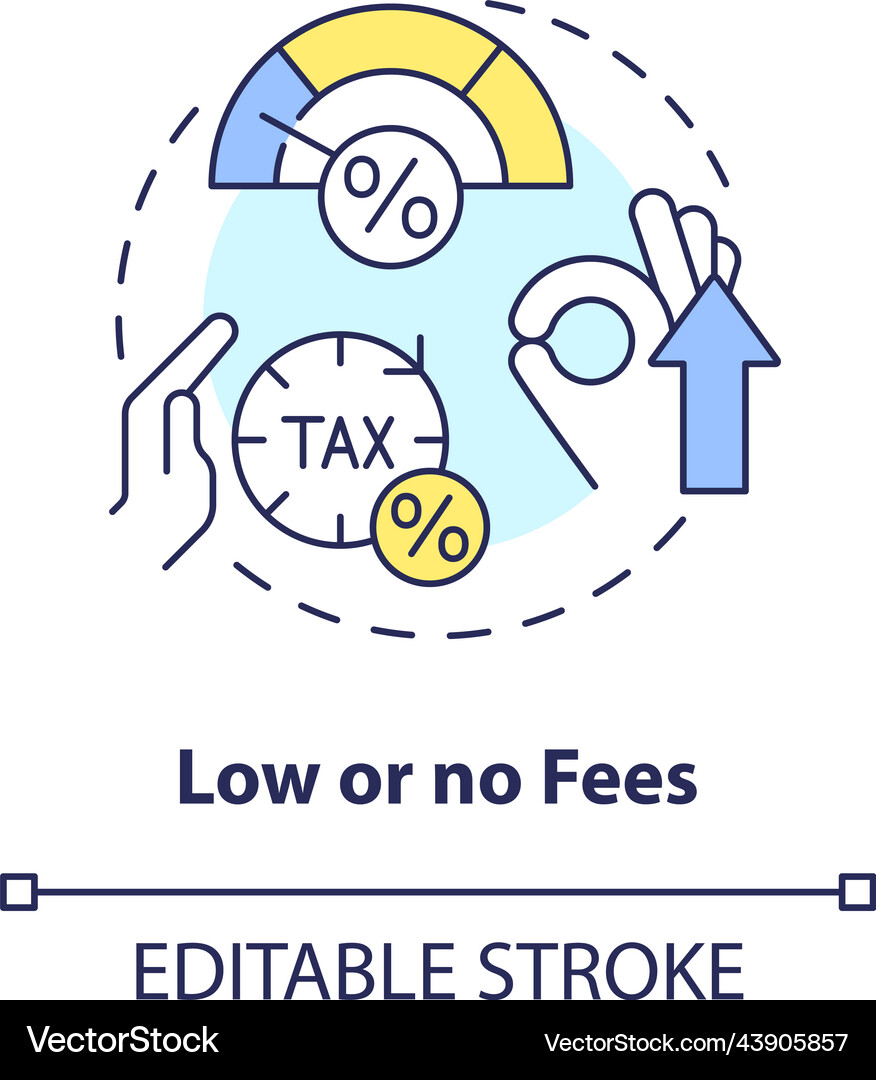 Low or no fees concept icon Royalty Free Vector Image
