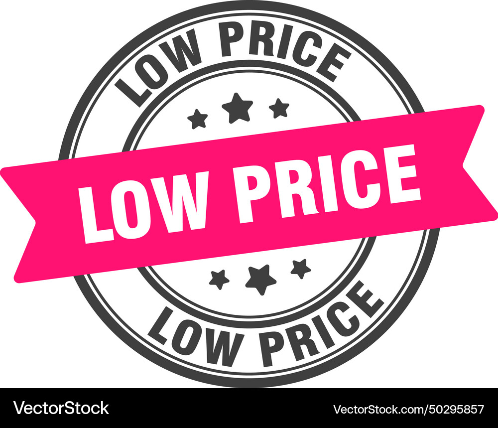 Low price stamp label on transparent Royalty Free Vector