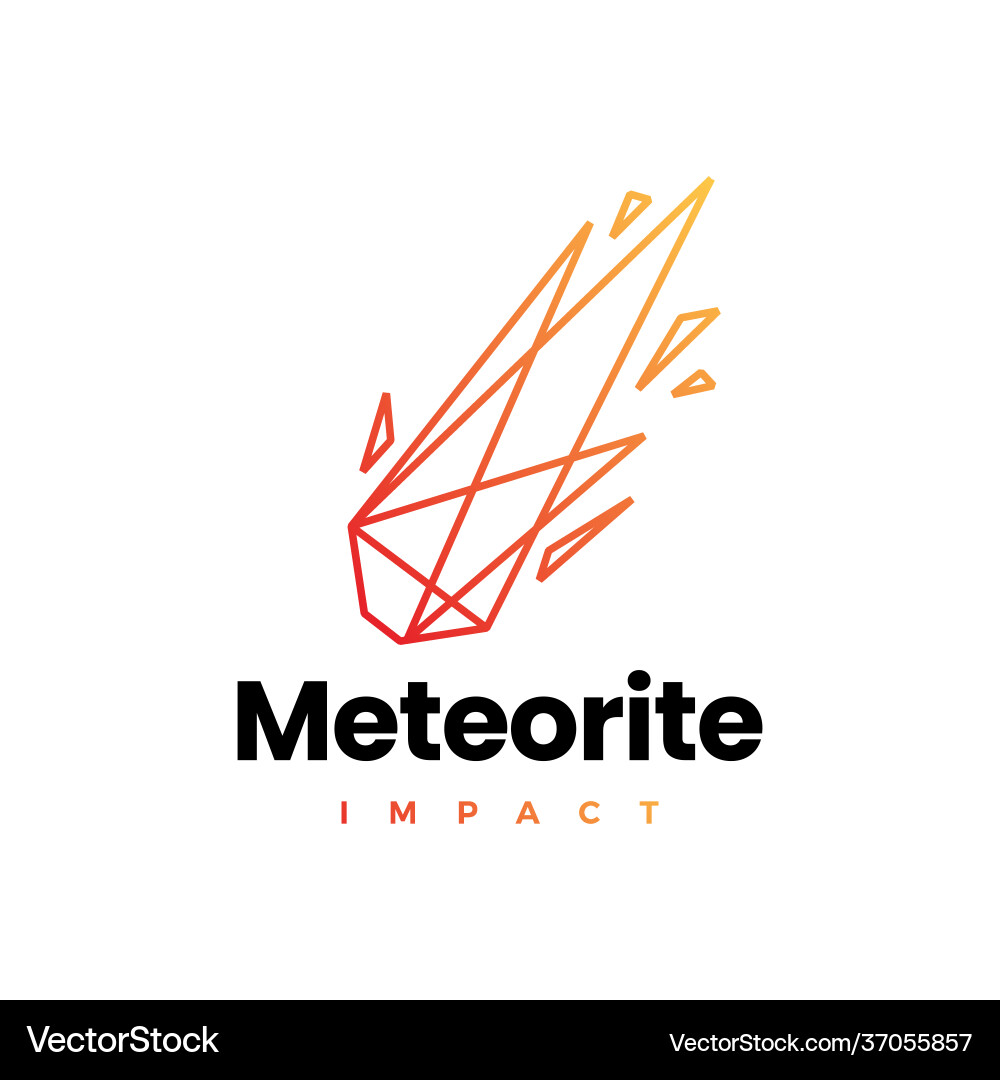Meteor impact geometric polygonal logo icon Vector Image
