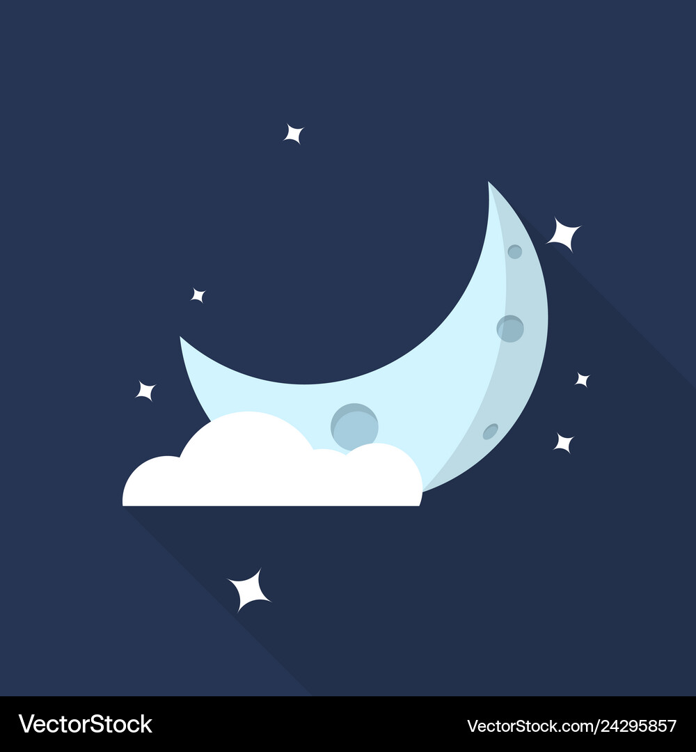 Moon crestcent icon set great flat icons Vector Image