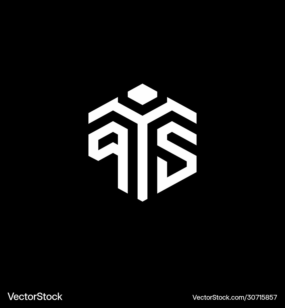 Ps monogram logo with abstract hexagon style Vector Image