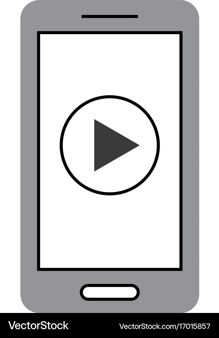 Smartphone with media player isolated icon Vector Image
